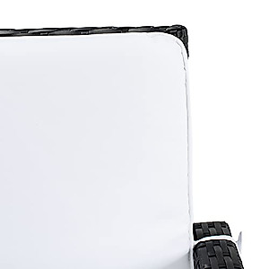 SAFAVIEH Outdoor Collection Reslor Wicker Cushion 4-Piece Living Set PAT7713A, Black/White