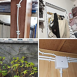 Bates- Cable Clips with Steel Nails, White, 360 pcs, 4mm 5mm 6mm 8mm 10mm, Wire Clips, Cord Clips, White Cable Clips, Ethernet Cable Clips, Cable Wire Clips, Coax Cable Clips, Cable Cord Clips.