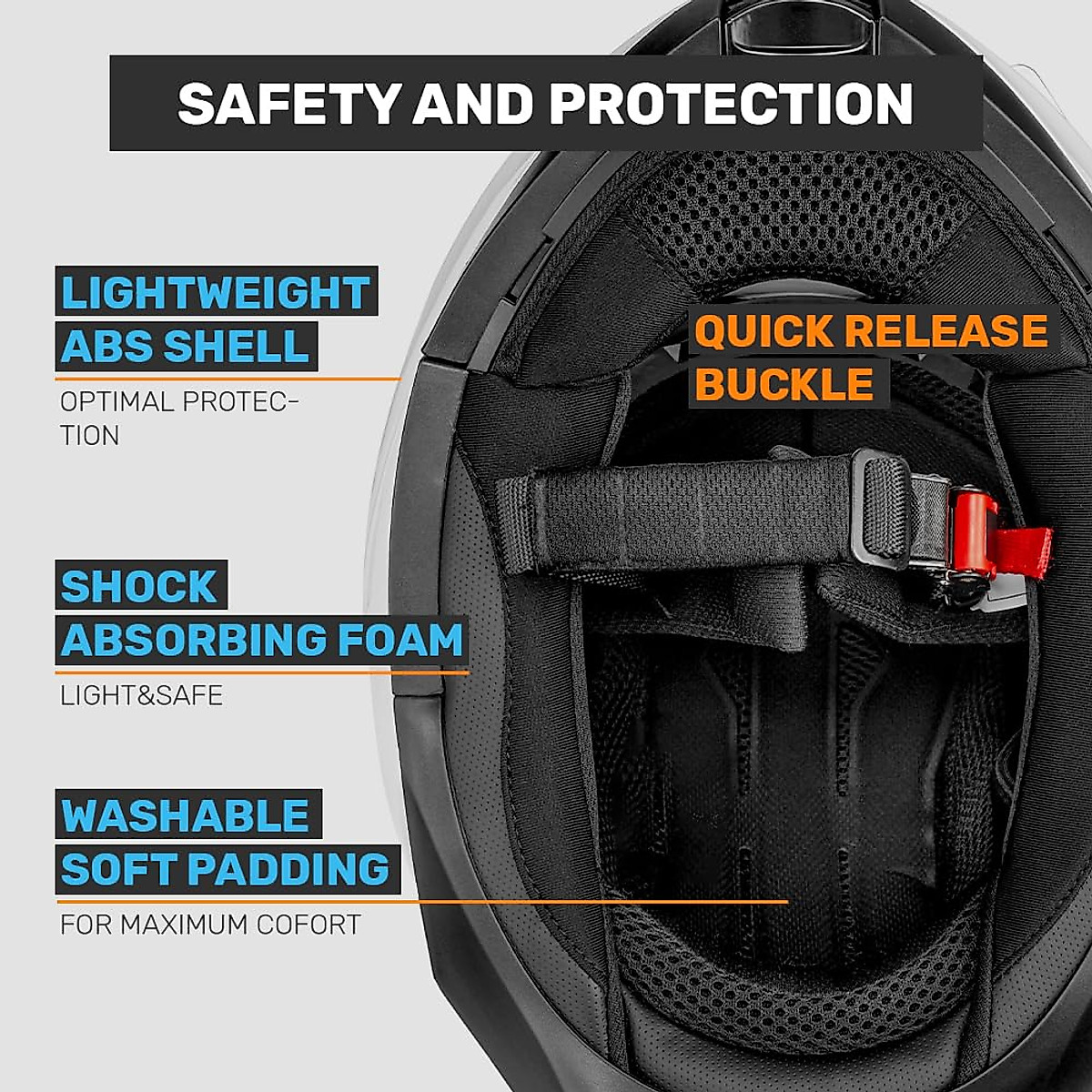 Westt Motorcycle Modular Helmets - Full Face Motorcycle Helmet with Flip up Dual Visor, DOT Approved Open Face Modular Helmets for Adults Motorcycle, Men Women Helmet for Motorbike Street Bikes ATV