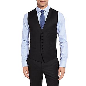 Salvatore Exte Men's 3 Piece 2 Button Vested Suit Set Blazer Pant Plus Tux Vest (40 Short US / 50S EU/W 34", Black)