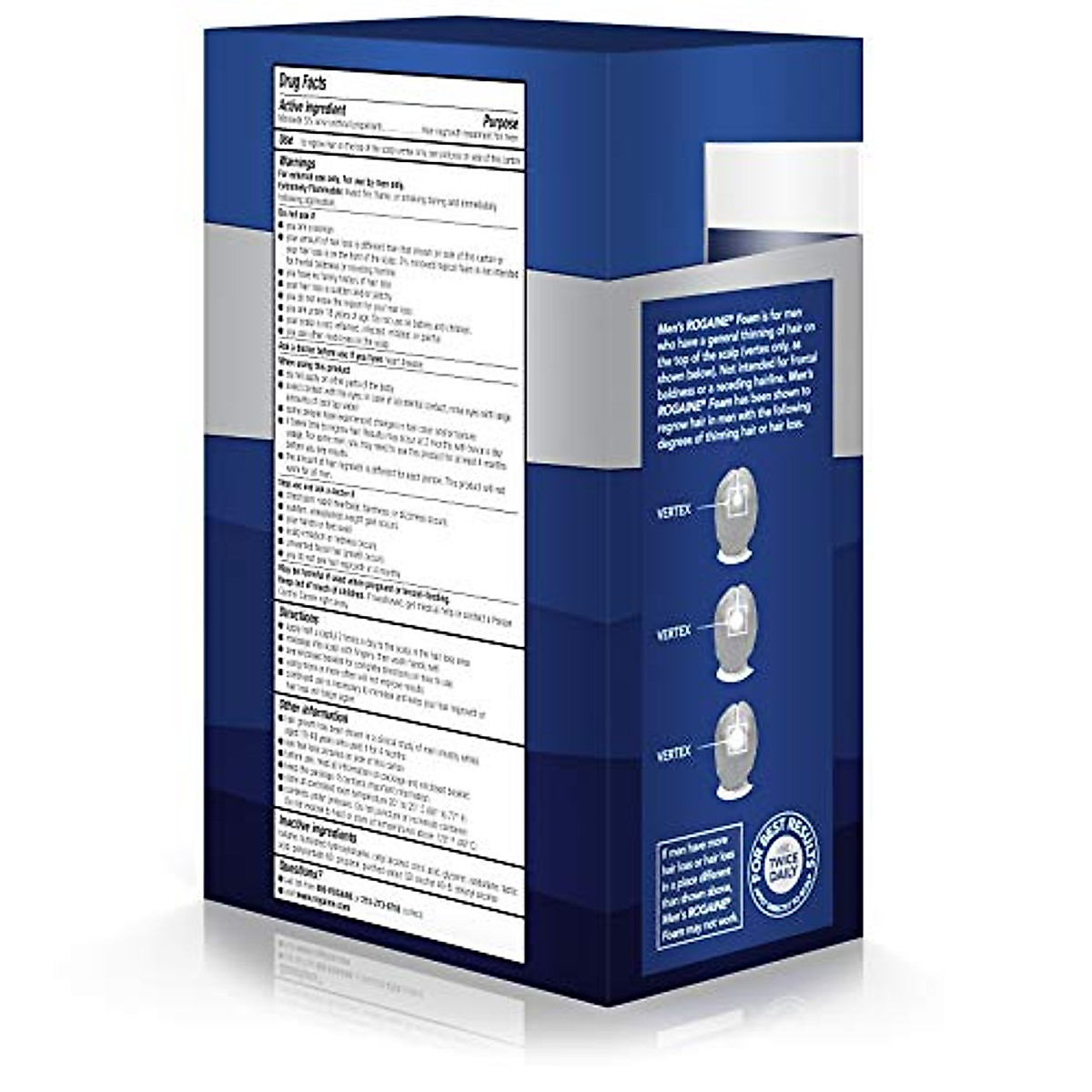 Men's Rogaine 5% Minoxidil Foam for Hair Loss and Hair Regrowth, Topical Treatment for Thinning Hair, 3-Month Supply