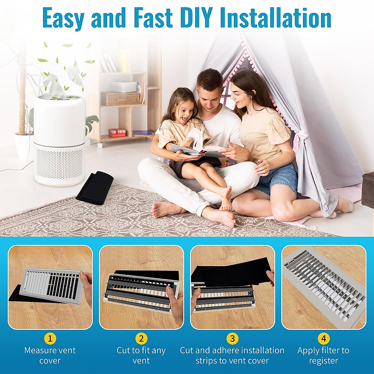 CFS COMPLETE FILTRATION SERVICES EST.2006 1PACK CuttoFit Carbon Pad 16 x 48 inches for Air Filters Charcoal Sheet fits Air Purifiers Range Hoods Furnace Filters removes Odor V O C Parts