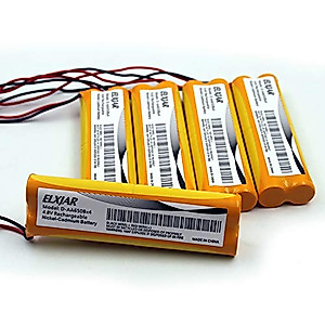 elxjar (5-Pack) 4.8V 600mAh Ni-CD Battery Pack Replacement for Unitech Dual-Lite 0120859, All Fit E1021R LITHONIA D-AA650Bx4, EJW-NI-CAD BYD D-AA650B-4 Exit Sign Emergency Light