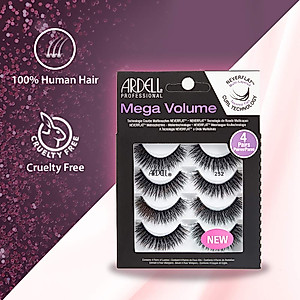 Ardell False Eyelashes Mega Volume 252, 2 packs (4 pairs per pack)