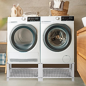 LUCKUP Laundry Pedestal with Storage Shelf-Universal Washing Machine Stand Heavy Duty Metal Base, 27.5W*27.5L*15.75H, Universal Fit 700lbs Capacity, Suitable for Dryer and Fridge