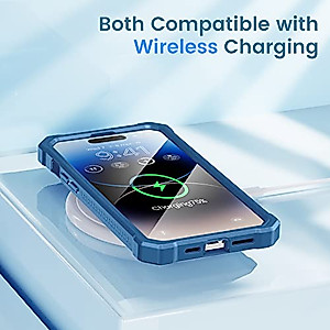 Ruky for iPhone 14 Pro Max Case with Camera Cover, iPhone 14 Pro Max Phone Case Built-in Screen Protector Full Body Protection Heavy Duty Case Boys Men for iPhone 14 Pro Max 6.7", Blue