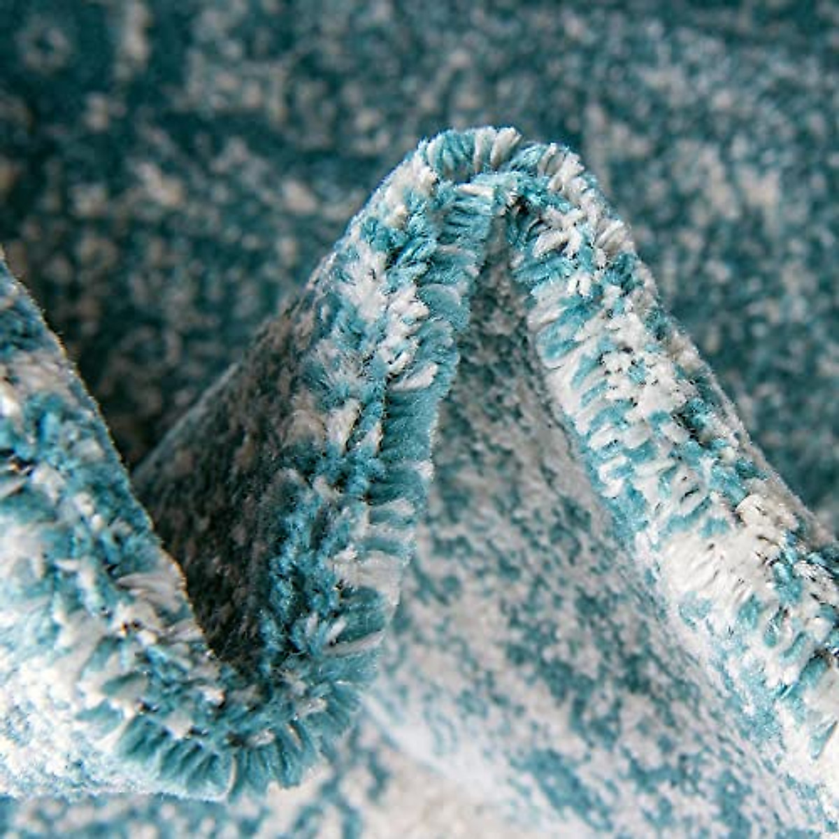 Unique Loom Bromley Collection Vintage, Medallion, Country, Traditional, Border Area Rug, 8 ft x 10 ft, Turquoise/Ivory