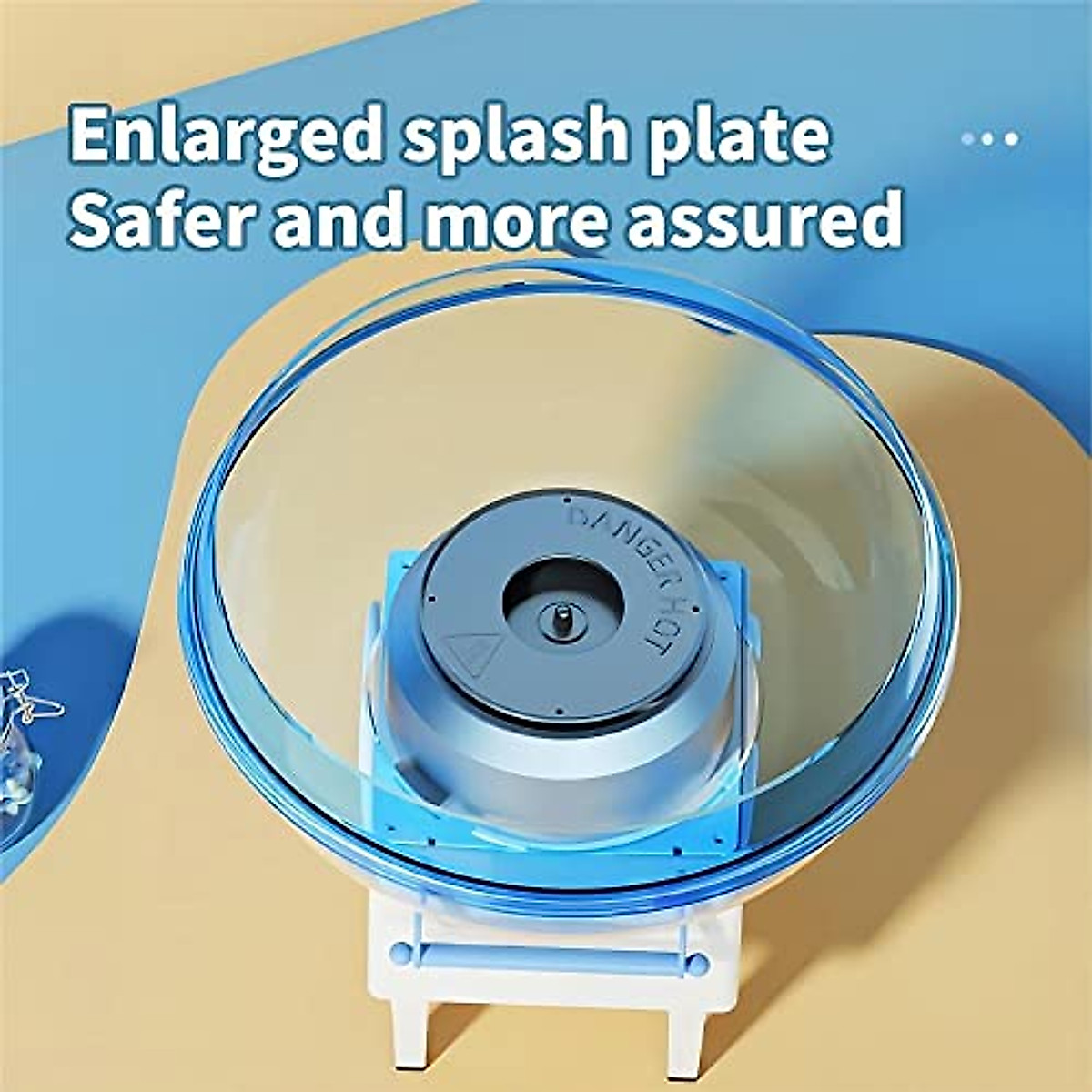 Cotton Candy Machine for Kids, Electric Cotton Candy Maker with Large Food Grade Splash-Proof Plate, Kids Favorite, for Home Birthday Family Party Gift, Includes 20 Bamboo Sticks & Sugar Scoop (Blue)