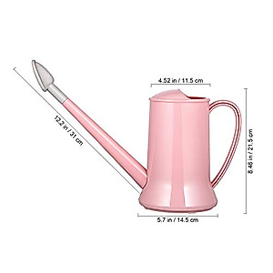 Yardwe Plastic Watering Can Indoor Outdoor Small Water Can Kettle for House Plants Garden Flower 2000ml (Pink)