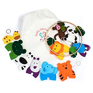 Jungle Animals Crib Mobile and Nursery Decor Set