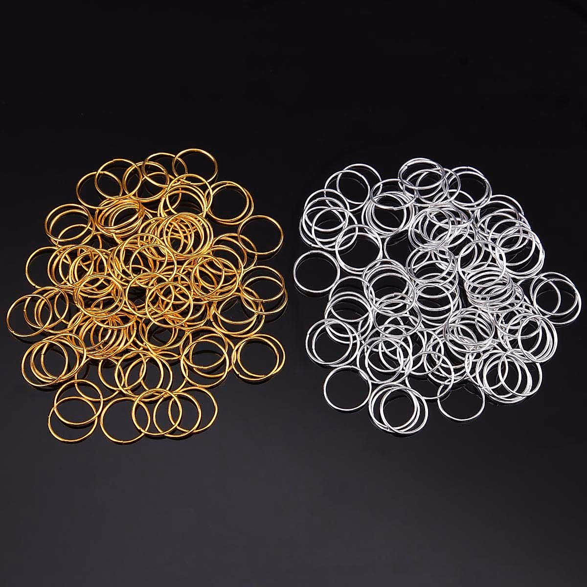 200 PCS Hair Braid Rings Accessories Clips for Women Dreadlocks Set Color Gold and Sliver