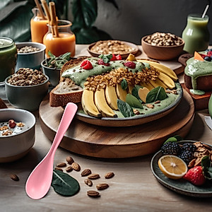 HMDZMR Soup Spoons Wheat Straw Chinese Soup Spoons Ramen Spoons, Long Asian Soup Spoon, Plastic Dinner Spoons for Noodle Dumpling Wonton Cereal (6PCS)