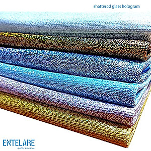 Shattered Glass Hologram Fabric by The Yard Width 58Inches Entelare (Gold/Gold 2yards)