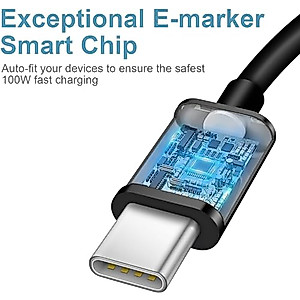 Works by Tek Styz PRO 5ft USB-C Cable Compatible with Your Sony WF-1000XM3 Hi Powered Cable (Black 1.5M)