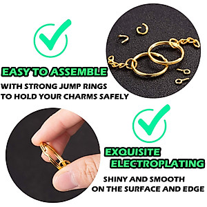 100Pcs Keychain Rings 1 Inch/25mm Gold Key Chain Rings with 100Pcs Jump Rings and 100Pcs Screw Eye Pins Bulk for Crafts