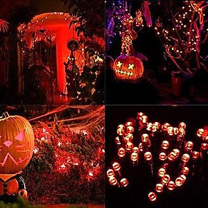 Vanthylit Halloween Decorations, 81.7Ft 200LT Halloween String Lights with Music Sync Spooky Sounds Lighted Halloween Fairy Lights for Indoor and Outdoor Patio Lawn Garden (Orange)
