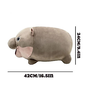 Moo Deng Hippo Plush,Cute Pygmy Hippo Plushie Toy,2024 Moo Deng Hippo Plushies Soft Plush Toy for Kids Fans,Soft Baby Hippopotamus Stuffed Animal Pillow (moo deng)