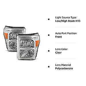 ACANII - For 2011-2016 Ford F250 F350 F450 Super Duty Headlights Replacement [OE Factory Style] Headlamps Left+Right