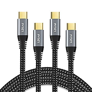 USB C to USB C Cable [3FT 2-Pack], USB 3.1 Type C 10Gbps Data Transfer Adapter 4K Video/Monitor 100W PD Fast Charging Cord Compatible with Samsung Galaxy S21, MacBook, iPad, Google Pixel, Dell XPS