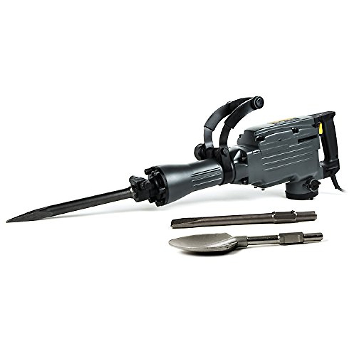 TR Industrial-Grade 4-Piece Electric Demolition Jack Hammer, with 3 Bits - Point, Flat, Scoop Shovel Spade Bit