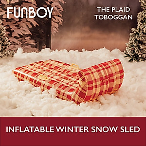 FUNBOY Winter Fun Inflatable Toboggan, Retro Single