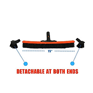 Katikies 20 inch Heavy Duty Swimming Pool Wall,Tile Brush,Vinyl Cleaning Brush Head for Cleans Walls,Tiles and Floors,Nylon Bristles Brush Head (Excluding Pole)