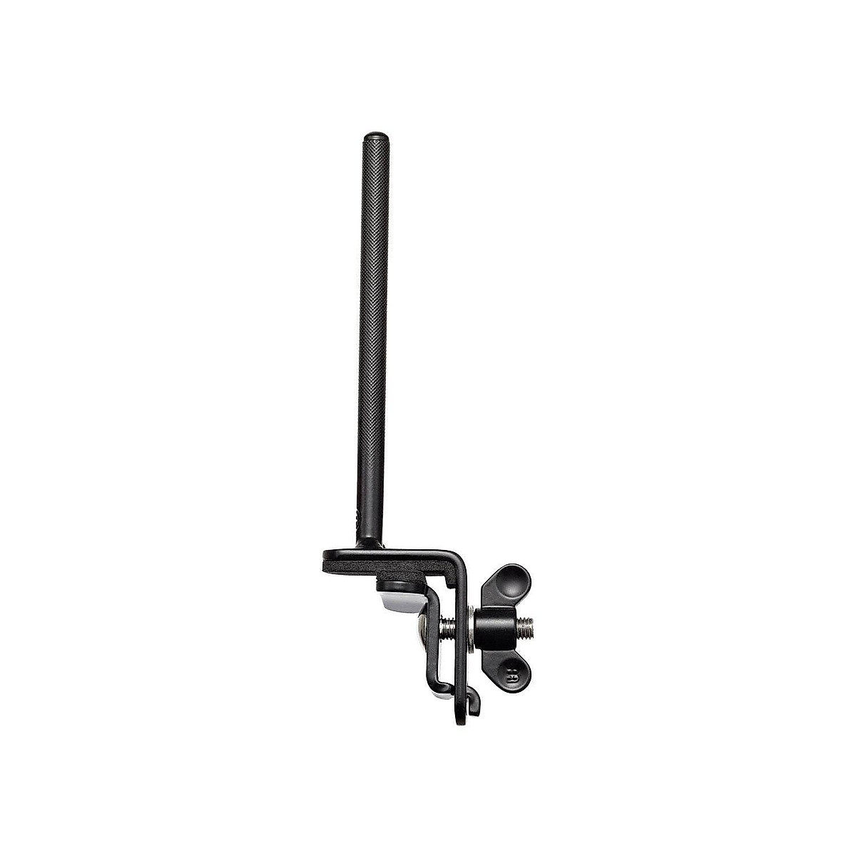 Meinl Percussion MC-STBD Standard Bass Drum Cowbell Mounting Bracket with 6" Steel Arm and Padded Foam Clamp, Black Powder Coated