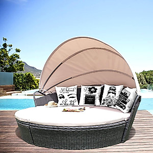 HSINYA Set of 4 18x18 Couch Bed Decorative Pillow Covers Black White Throw Pillow Covers Fashion Girls Bling Perfume Eyelashes High Heels Sayings Gray Flowers Cute Accent Pillow Covers (Black White)