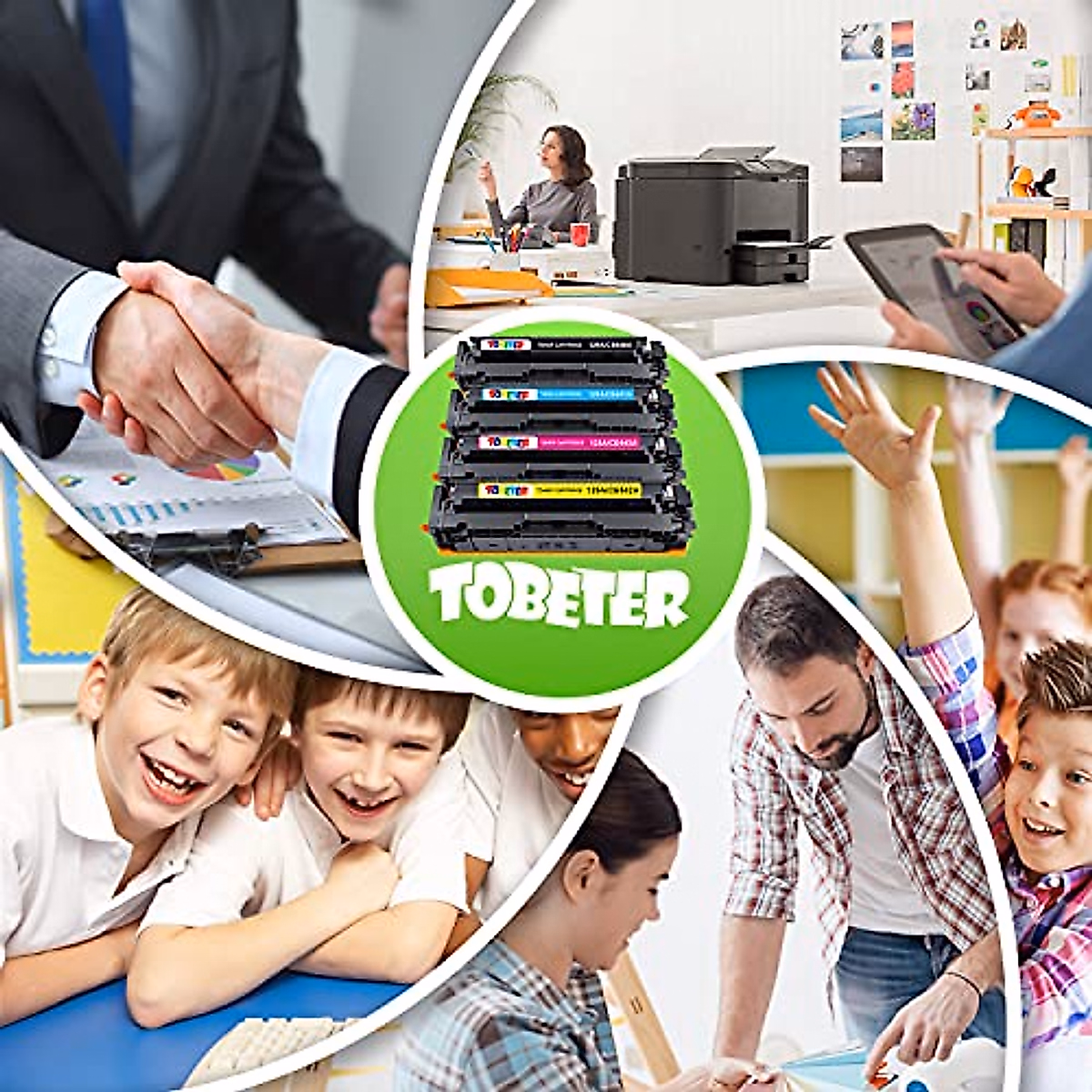 ToBeter 125A CB540A CB541A CB542A CB543A Compatible Toner Cartridge for HP Color Laserjet CP1215 CP1518ni CM1312nfi CM1312 CP1515n CP1525nw M251 Printer 4 Pack(Black Cyan Magenta Yellow)