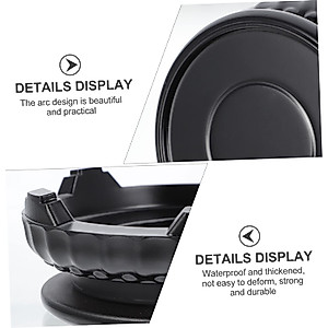 NOLITOY Wood Display Base Round Wood Pedestal Base Basin Frame Fish Tank East To Rotate Bamboo Wood Plastic Round Plant Stand Bonsai