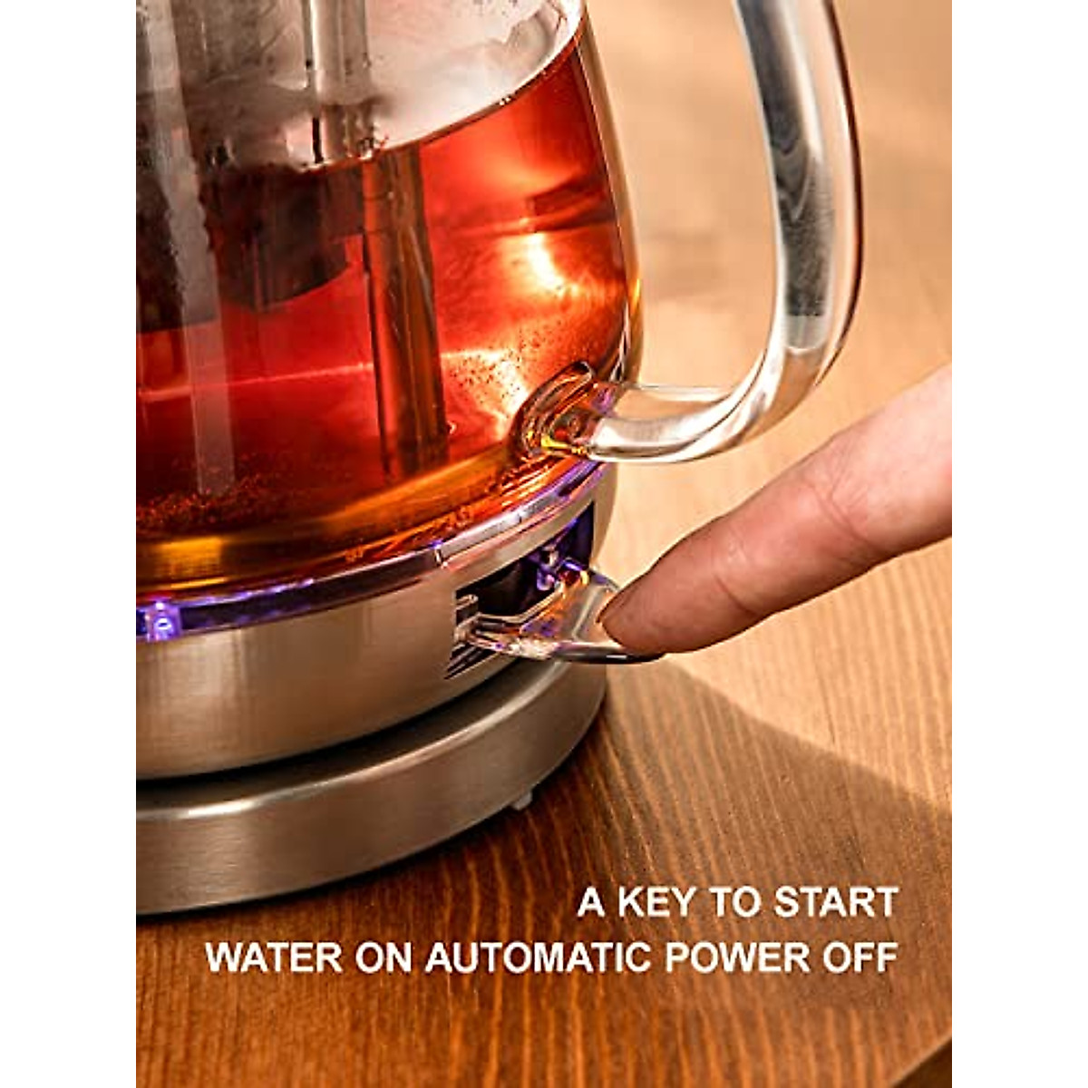 Hokcus Classic Kettle with 3Mins Quick Quiet Boil, Automatic Shutoff, Tea Heater Hot Water Boiler,Dry Burn Prevention 1L Base/1Kettle/1Kettle