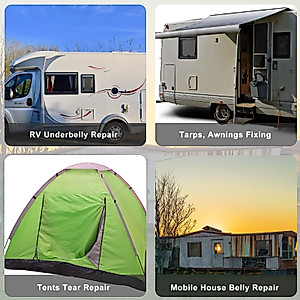 RV Underbelly Material RV Underbelly Tape Mobile Home Underbelly Thick Tape Camper Travel Trailer Belly Tape Tear Repair Tape Sealing Adhesive Patch Waterproof Tape (1 Pack, 4 Inch x 66 Feet)