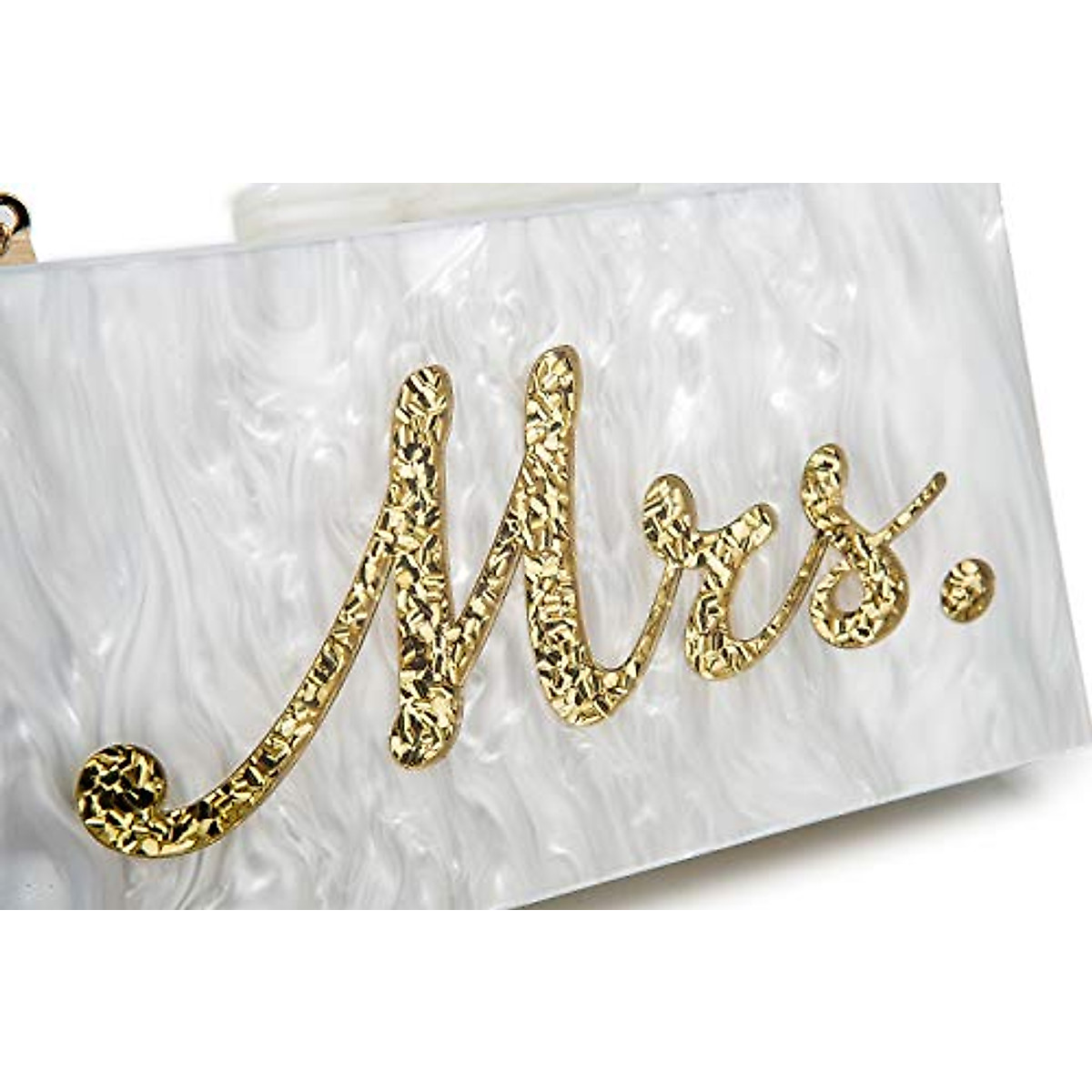 MRS Clutch Purse Women Evening Handbag Acrylic Clutch Bag for Bride Party GLD