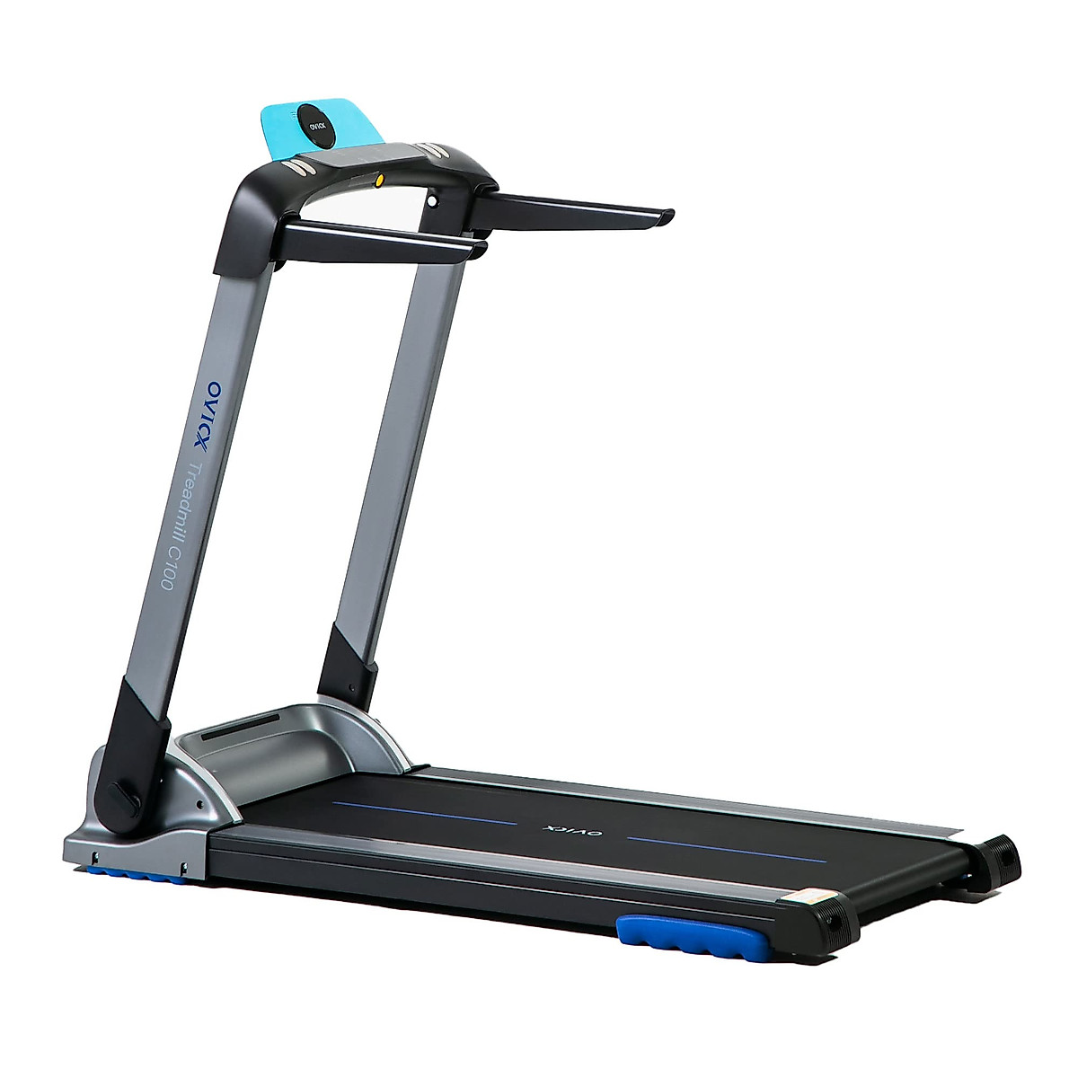 OVICX Portable Foldable Compact Home Treadmill with Shock Absorption with Bluetooth Connectivity, Fitness Tracking App, and Pulse Sensors
