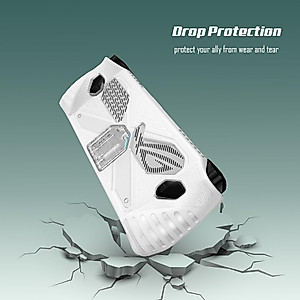 MES MERRY Kickstand Case for 2023 ASUS ROG Ally Handheld, ROG Ally 7 Accessories Protective Cover Grip with Stand (White)