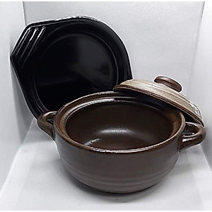 16.9ounce(500cc)Korean Traditional Ceramic Stone Bowl with Trivet for Dolsot Bibimbap Stew Soup