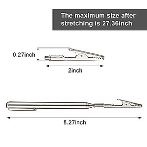 2 Pieces Telescoping Clip Telescopic Metal Wire Joint Clamp with Pen Clip Extendable for Mechanics Home Automobile Repairing Jewelry Fastening Picking Items (Range 8.27-36 Inch)