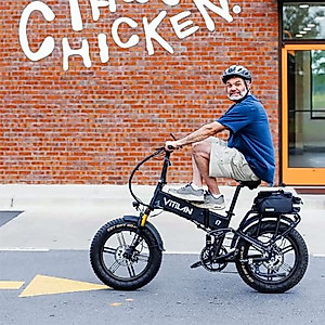 VITILAN i7 Pro Electric Bike Adults Folding 750W BAFANG Motor Fat Tire Ebike Removable 16AH Lg Cell Battery Full Suspension Electric Bicycle Shimano 8-Speed
