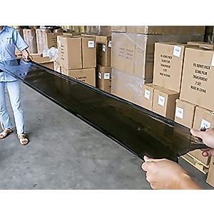 BOMEI PACK Black Stretch Wrap Industrial Strength with Plastic Handle 18" x 1000 Feet 80 Gauge 4 Pack, Black Shrink Wrap, Self-Adhering Black Plastic Wrap for Shipping, Moving