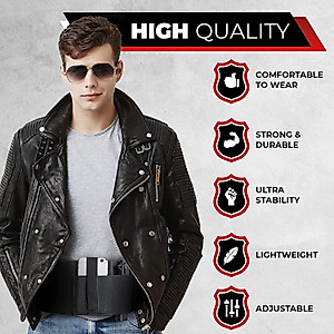 Tactical Belly Band Holster for Concealed Carry Pistol Hand Gun Holder, Hide Handgun Under Shirt Elastic Waist Belt Holsters for Men and Women (Belly Band Holster)