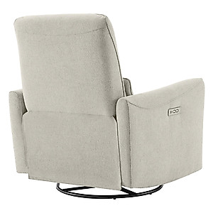 CHITA Power Recliner Chair Swivel Glider, FSC Certified Fabric Living Room Nursery Reclining Sofa Chair with Lumbar Support, Dove Grey