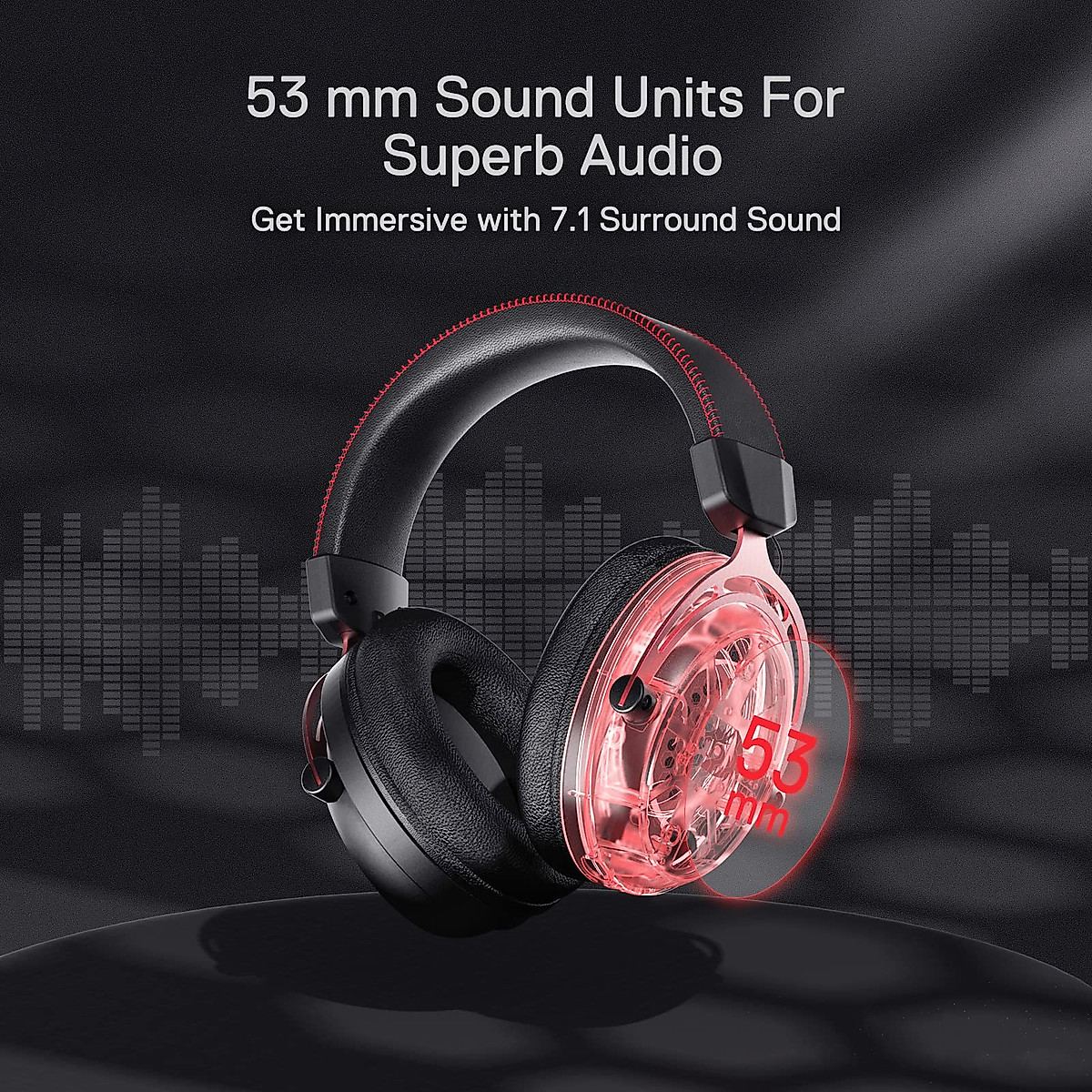 Redragon H386 Diomedes Wired Gaming Headset - 7.1 Surround Sound - 53MM Drivers - Detachable Microphone - USB/AUX 3.5mm Works for Multi Platforms PC, PS4/3 & Xbox One/Series X, NS