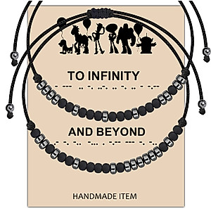 MAOFAED More Code Bracelet Gift for Couple I Love You To The Infinity And Beyond Boyfriend Girlfriend Gift (infinity beyond code br)