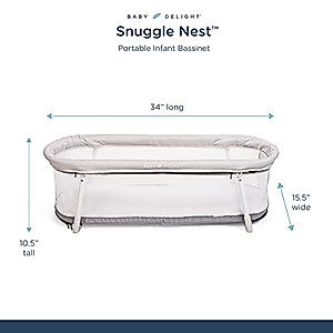 Baby Delight Snuggle Nest Bassinet | Portable Baby Bed | for Infants 0 – 5 Months | Driftwood Grey
