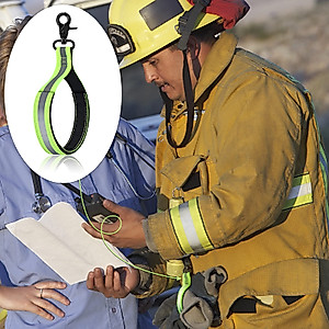 3 Pcs Firefighter Gear Heavy Duty Firefighter Glove Strap with Reflective Trim Fire Gear Accessories Polyester Fire Gloves Firefighting Glove Safety Strap for Workers (Fluorescent Yellow)