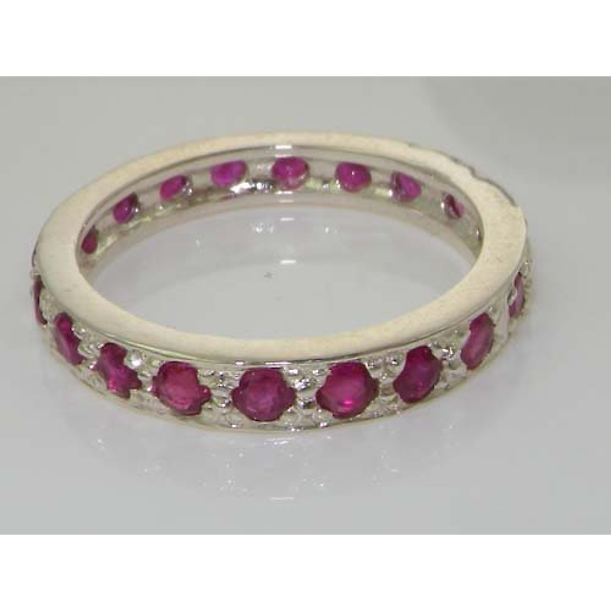 LetsBuyGold 925 Sterling Silver Real Genuine Ruby Womens Promise Ring - Size 9