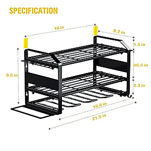 Power Tool Organizer Wall Mounted, 4 Tool Drill Holders with 4 Hangers, Garage Tool Organizers and Storage, Utility Storage Rack, Floating Tool Shelf for Drill and More, Gift for Father
