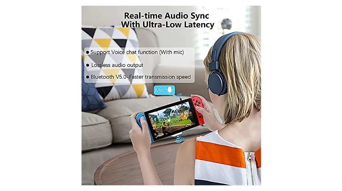 Bluetooth Adapter for Nintendo Switch/Lite, BT 5.0 Wireless Audio ...