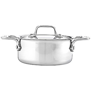 All-Clad Specialty Stainless Steel Ramekin with Lid 2 Piece Oven Broiler Safe 600F Pots and Pans, Cookware Silver