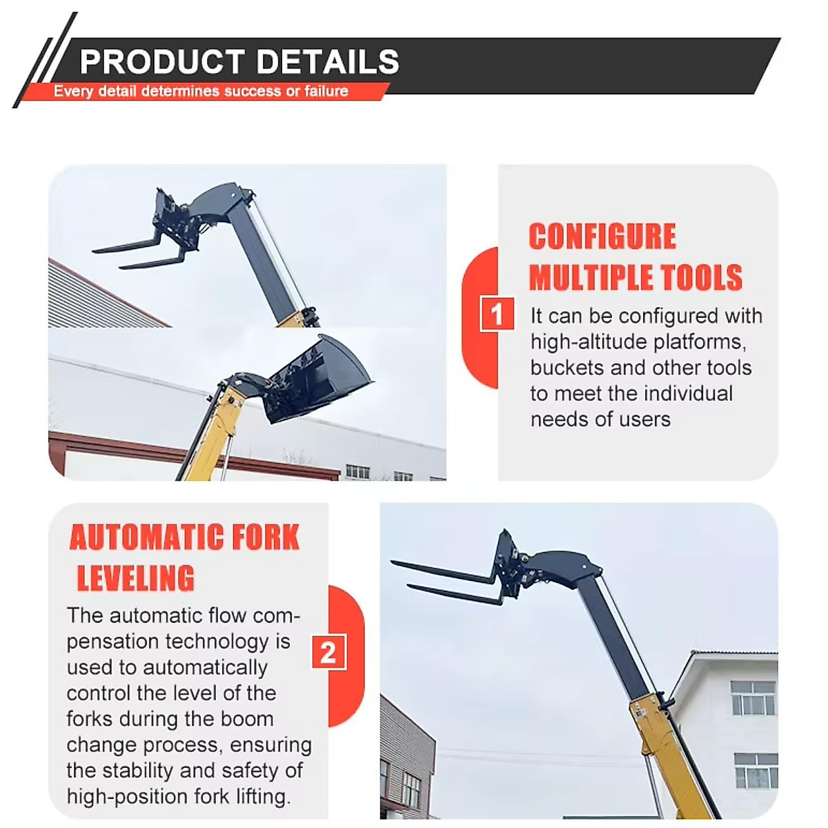 4000Lbs Telescopic Load Handler Forklift Telescoping Jib Boom Truck Crane Exceptional Load Handling Telescopic Forklift with High Lifting Capacity